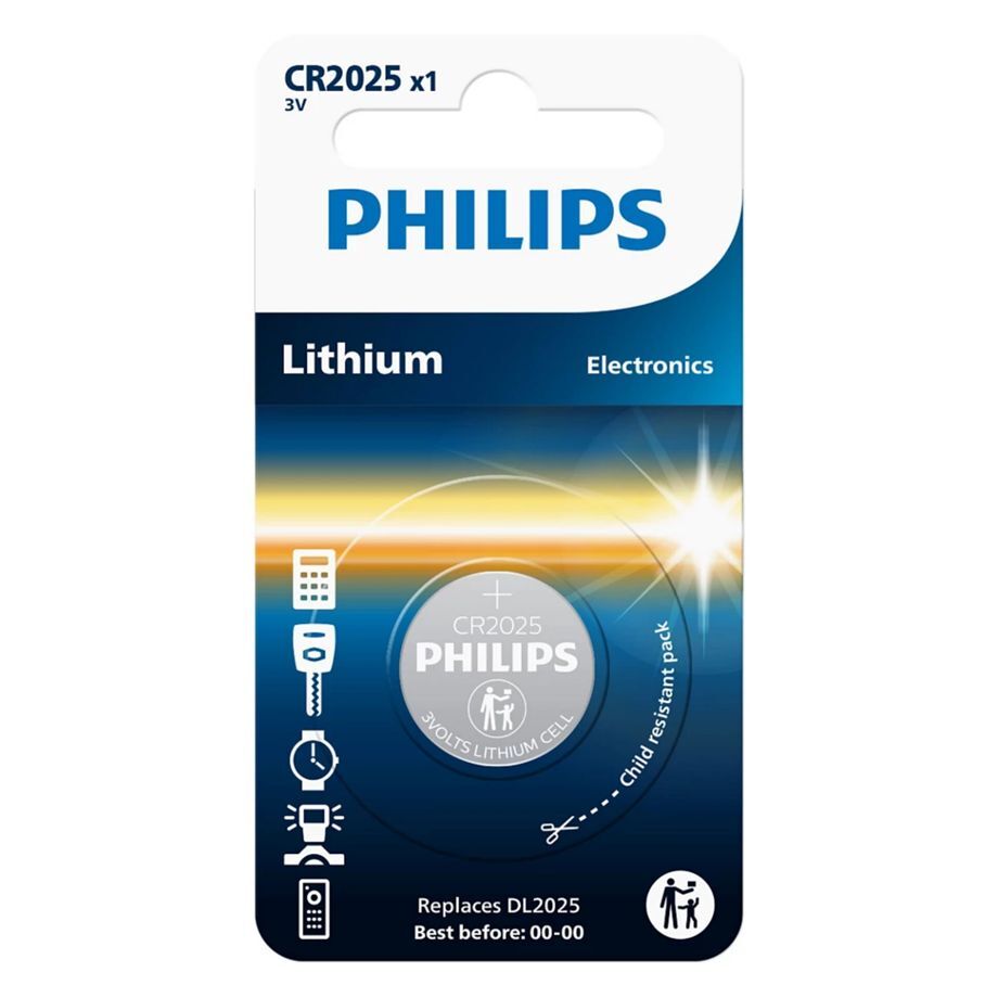 Philips Litium knappcell CR2025 – 3,0V - Bilkey.se